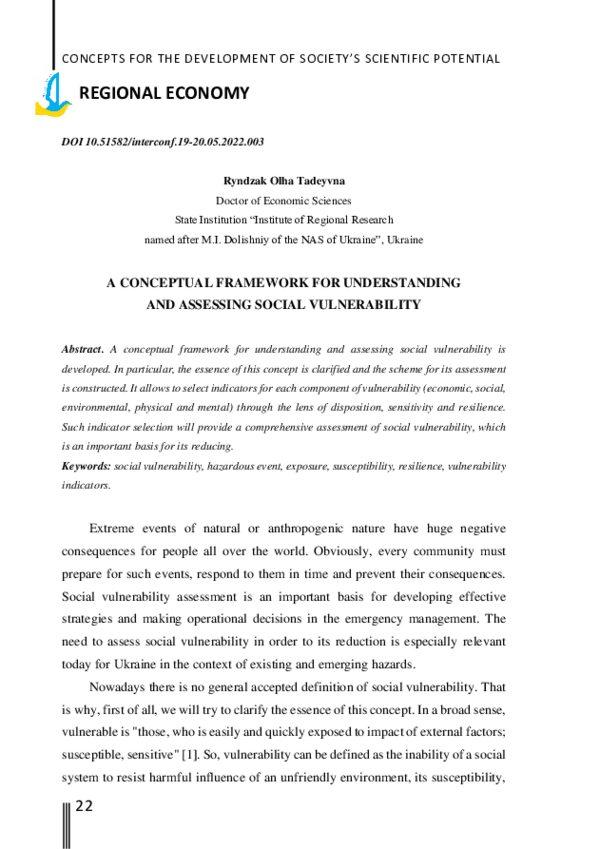 (PDF) A Conceptual Framework for Understanding and Assessing Social ...