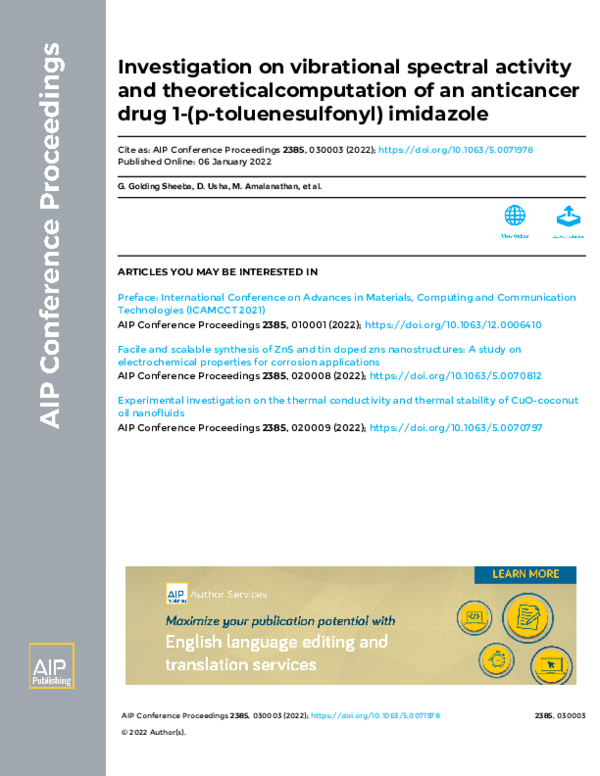 (PDF) Investigation on vibrational spectral activity and ...