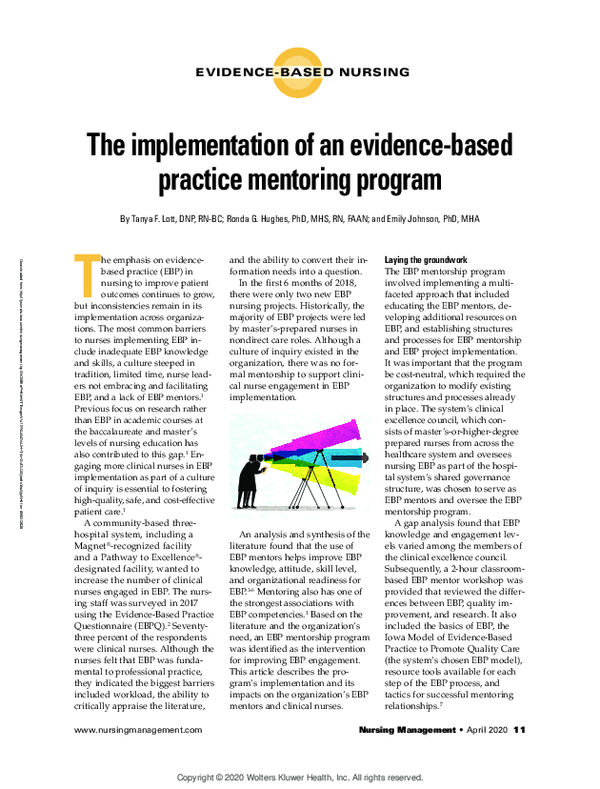 (PDF) The implementation of an evidence-based practice mentoring program