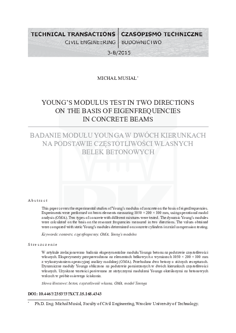 (PDF) Young’s modulus test in two directions on the basis of ...