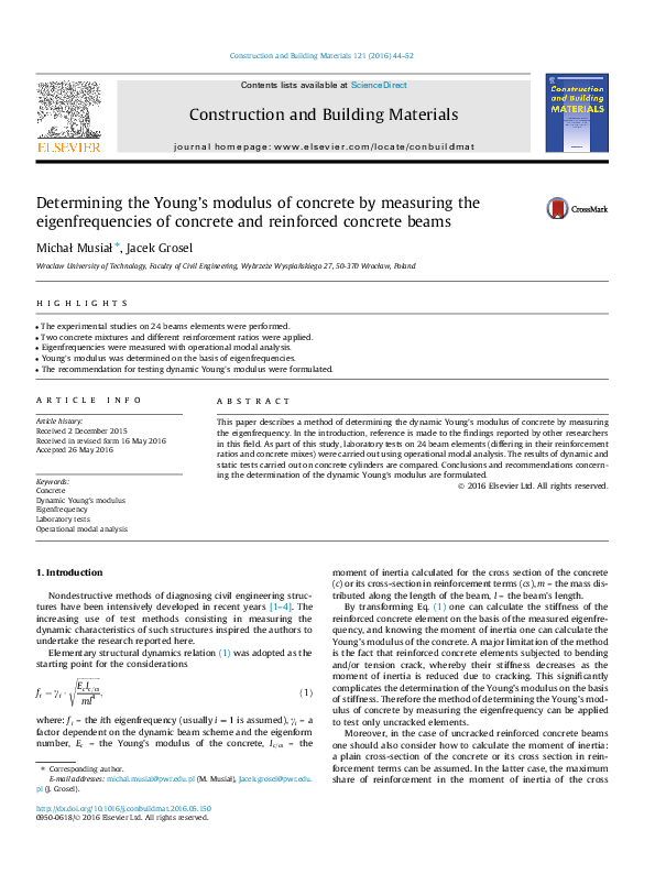 (PDF) Determining the Young’s modulus of concrete by measuring the ...