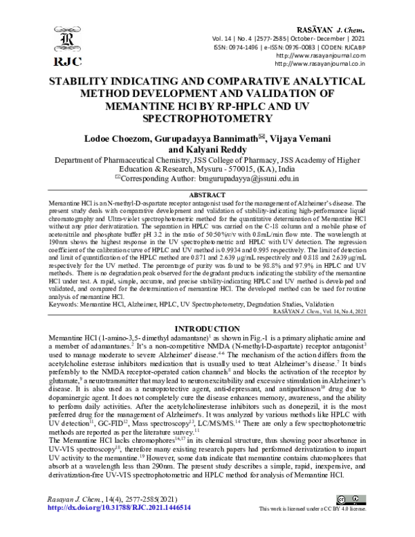 (PDF) STABILITY INDICATING AND COMPARATIVE ANALYTICAL METHOD DEVELOPMENT AND VALIDATION OF ...