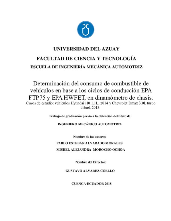 (PDF) Determinación del consumo de combustible de vehículos en base a ...