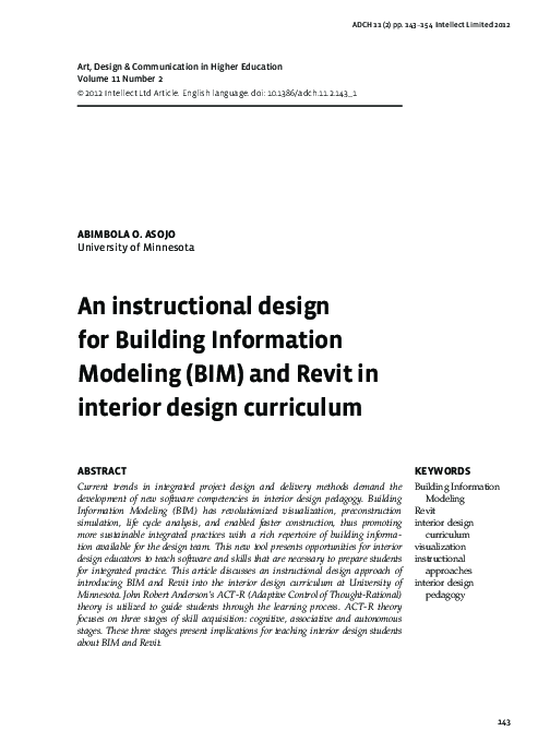 (PDF) An instructional design for Building Information Modeling (BIM ...