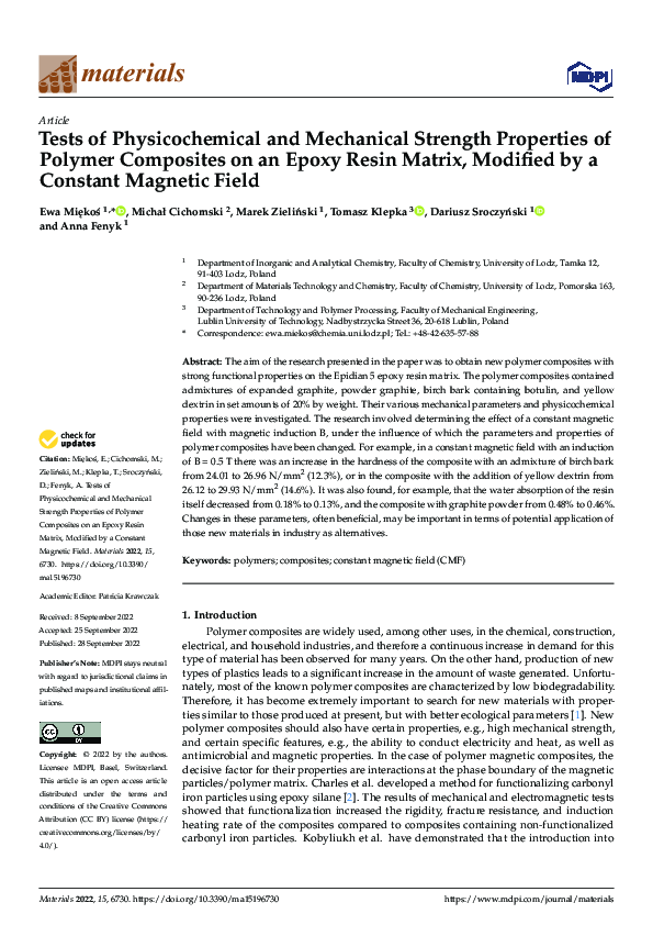 (PDF) Tests of Physicochemical and Mechanical Strength Properties of ...
