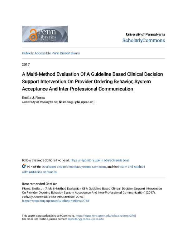 (PDF) A Multi-Method Evaluation Of A Guideline Based Clinical Decision Support Intervention On ...