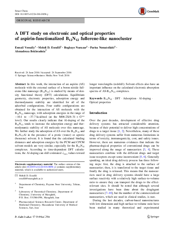 (PDF) A DFT study on electronic and optical properties of aspirin ...