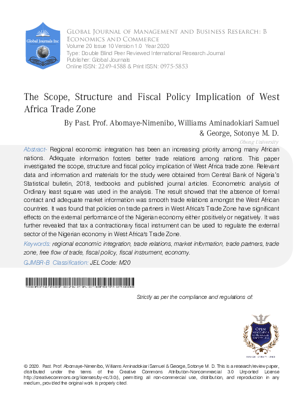 (PDF) The Scope, Structure and Fiscal Policy Implication of West Africa ...
