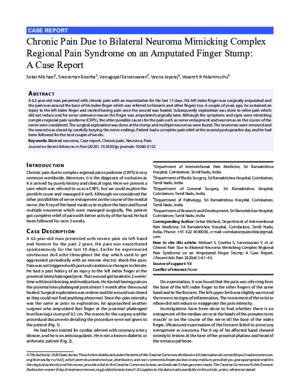 (PDF) Chronic Pain Due to Bilateral Neuroma Mimicking Complex Regional ...