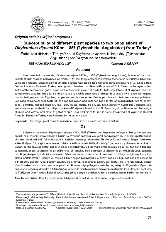 (PDF) Susceptibility of different plant species to two populations of ...