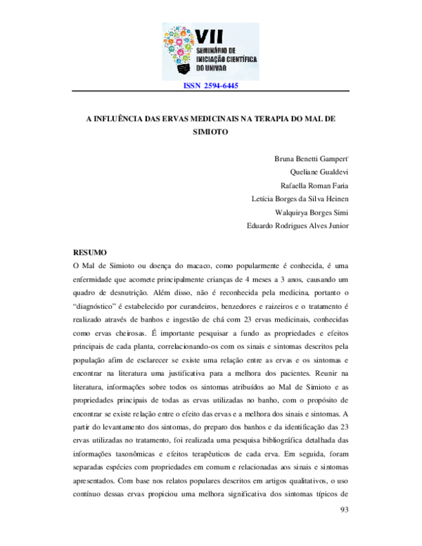 (PDF) A influência das ervas medicinais na terapia do mal de simioto