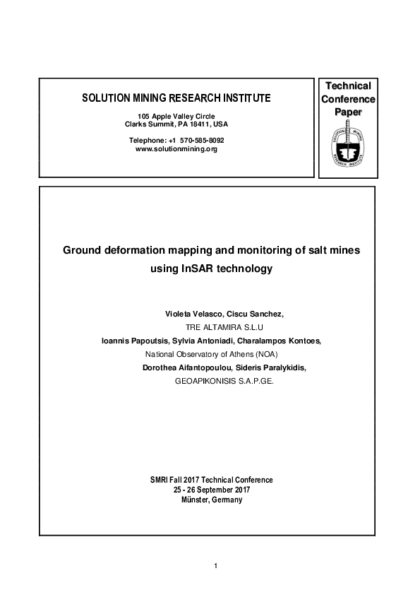 (PDF) Ground deformation mapping and monitoring of salt mines using ...