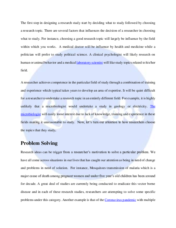 (PDF) 04 Reasons for choosing a topic