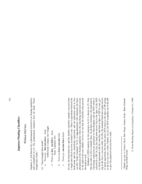 (PDF) 111 Japanese Floating Classifiers