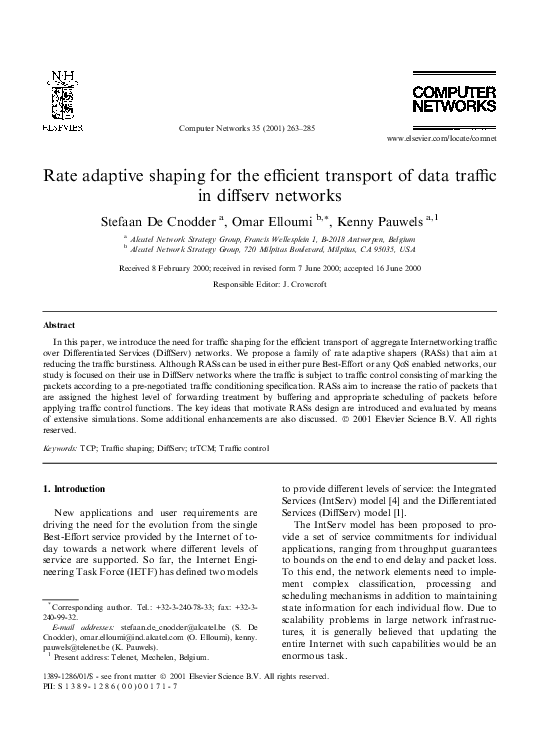 (PDF) Rate adaptive shaping for the efficient transport of data traffic ...