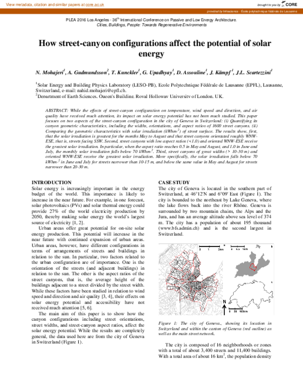 (PDF) How street canyon configuration control the accessibility of ...