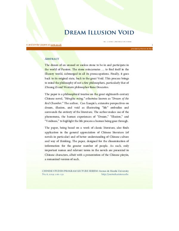 (PDF) Dream Illusion Void