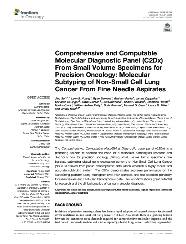 (PDF) Comprehensive and Computable Molecular Diagnostic Panel (C2Dx ...