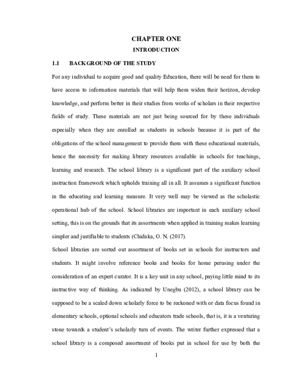Doc The Availability And Utilization Of School Library Resources For Academic Performances On