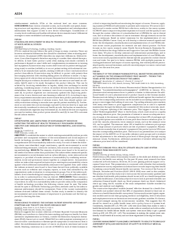 (PDF) PHP199 The Impact of the German Pharmaceutical Market Reorganisation Act (AMNOG) on the ...