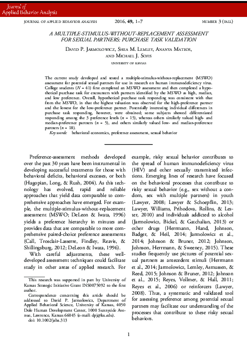 (PDF) A multiple-stimulus-without-replacement assessment for sexual ...