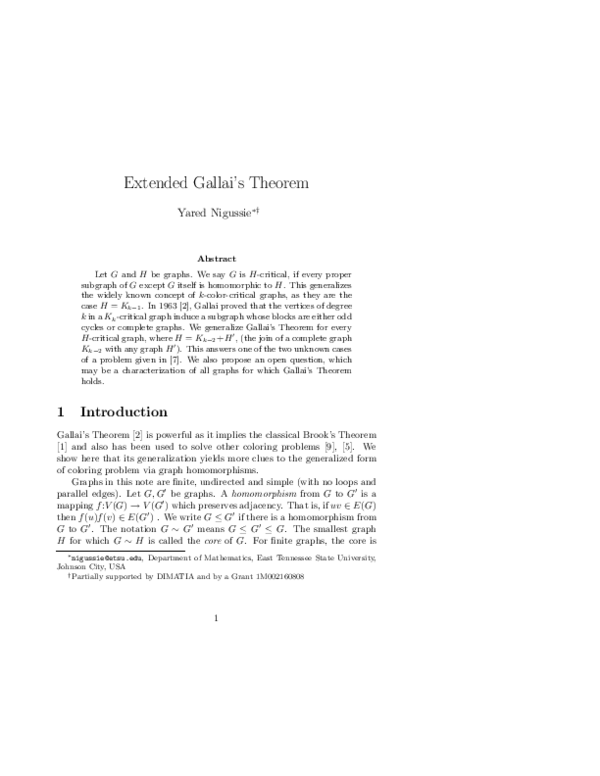 (PDF) Extended Gallai's Theorem