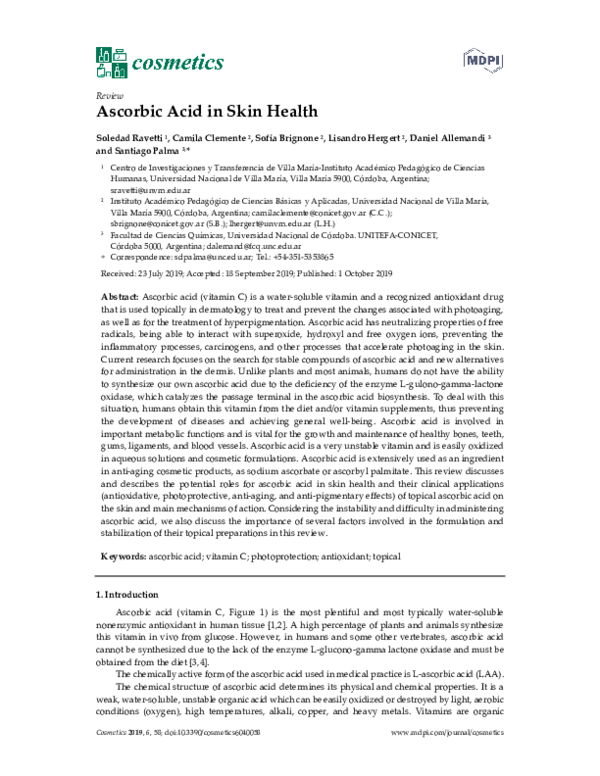 (PDF) Ascorbic Acid in Skin Health