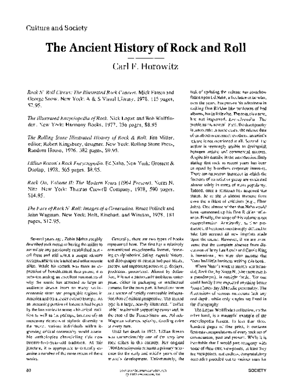 (PDF) The ancient history of rock and roll
