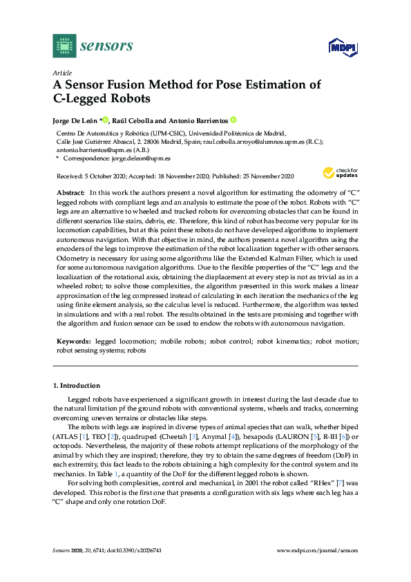 (PDF) Pose Estimation for C-Legged Robots