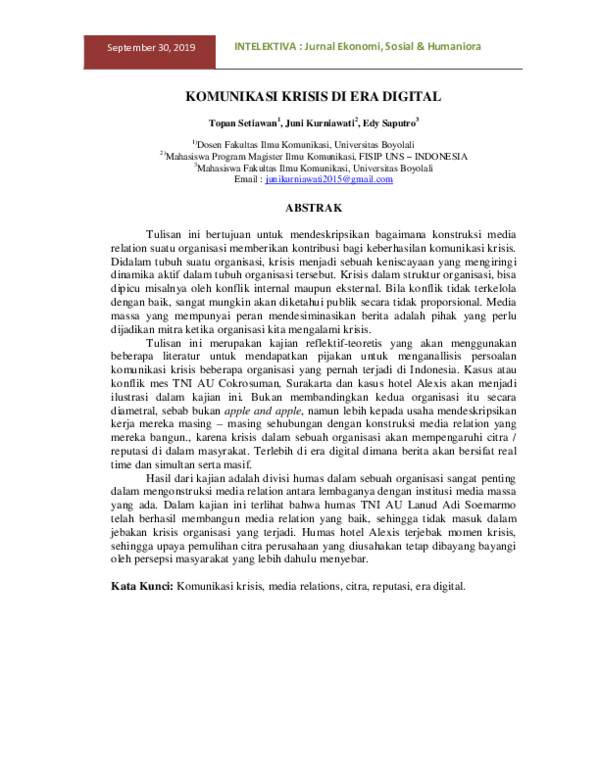 (PDF) Komunikasi Krisis DI Era Digital