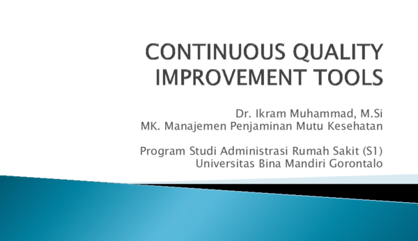 (PDF) CONTINUOUS QUALITY IMPROVEMENT TOOLS