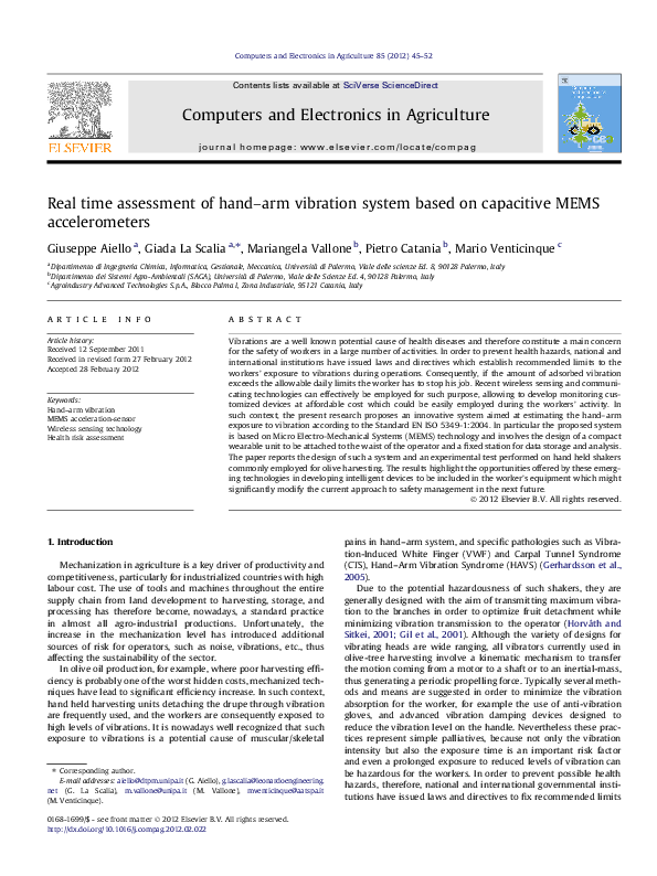 (PDF) Real time assessment of hand–arm vibration system based on ...