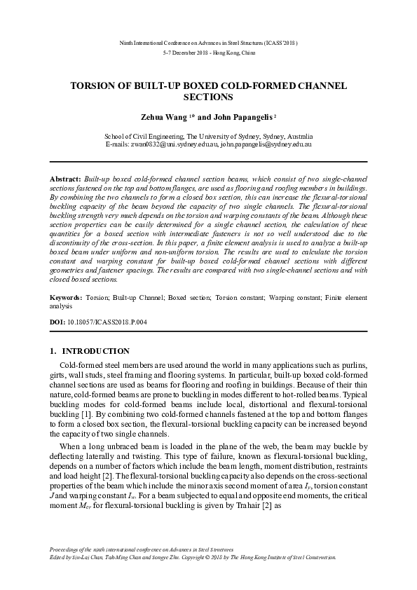 (PDF) An Investigation of the Compressive Strength of Cold-Formed Steel ...