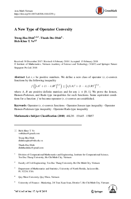 Pdf A New Type Of Operator Convexity