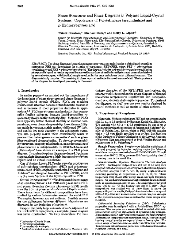 (PDF) Phase Structures and Phase Diagrams in Polymer Liquid-Crystal ...