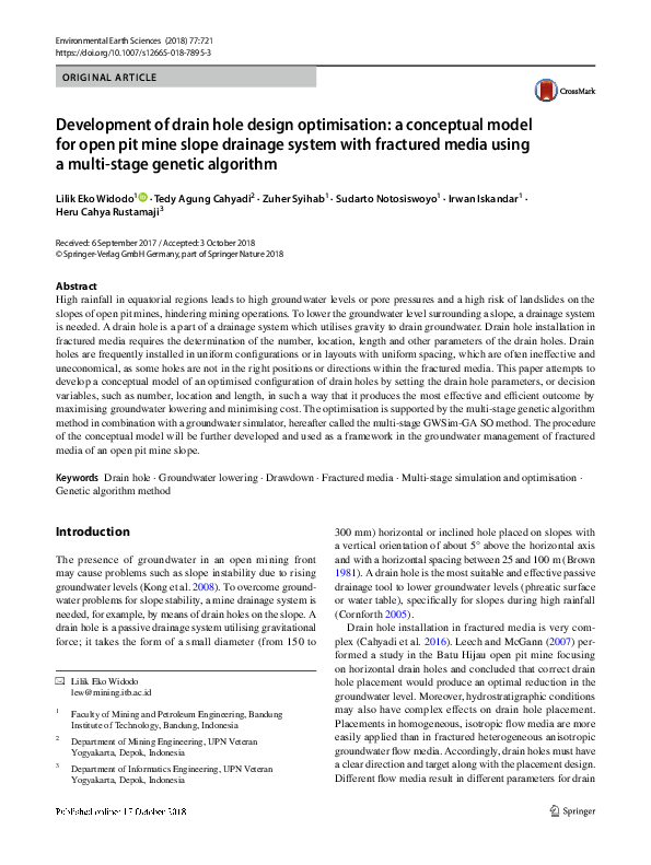 (PDF) Development of drain hole design optimisation: a conceptual model ...