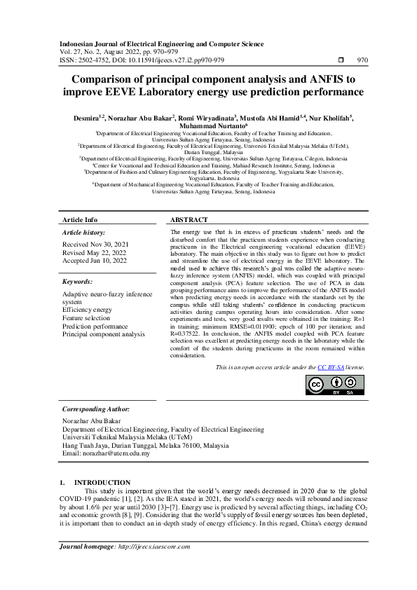 (PDF) Comparison of principal component analysis and ANFIS to improve EEVE Laboratory energy use ...