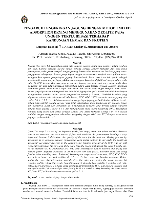 (PDF) Jurnal Teknolog PENGARUH PENGERINGAN JAGUNG DENGAN METODE MIXED ...