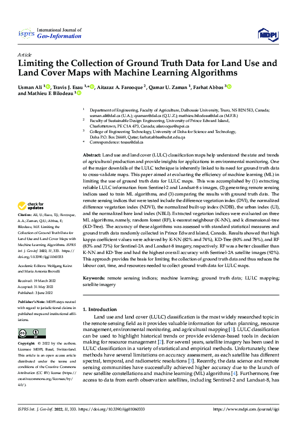 (PDF) Limiting the Collection of Ground Truth Data for Land Use and ...