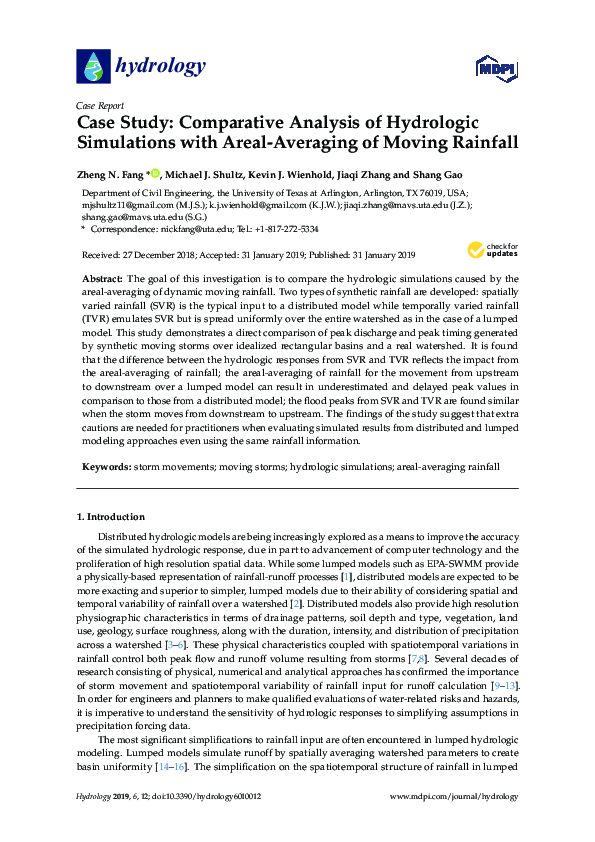 (PDF) Case Study: Comparative Analysis of Hydrologic Simulations with Areal-Averaging of Moving ...
