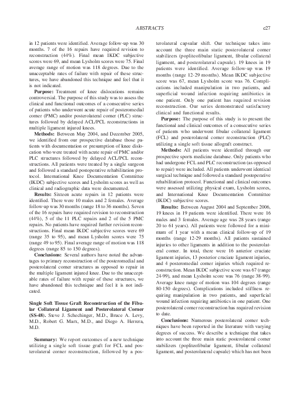 (PDF) Single Soft Tissue Graft Reconstruction of the Fibular Collateral ...