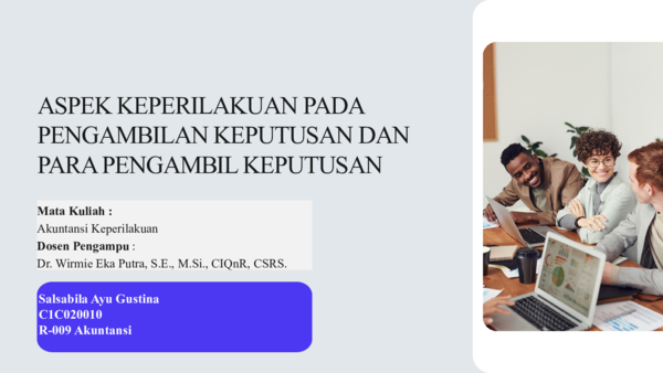 (PPT) PPT ASPEK KEPERILAKUAN PADA PENGAMBILAN KEPUTUSAN DAN PARA ...
