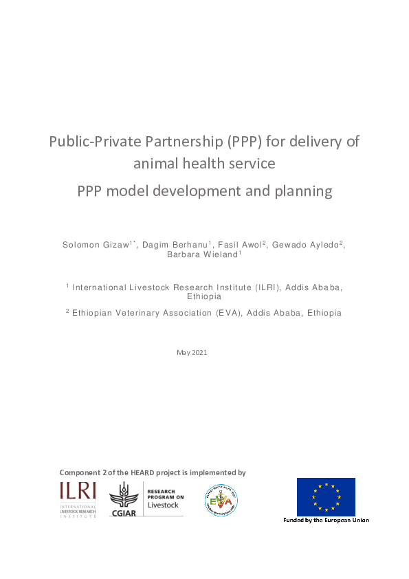 (PDF) Public-Private Partnership (PPP) for delivery of animal health ...