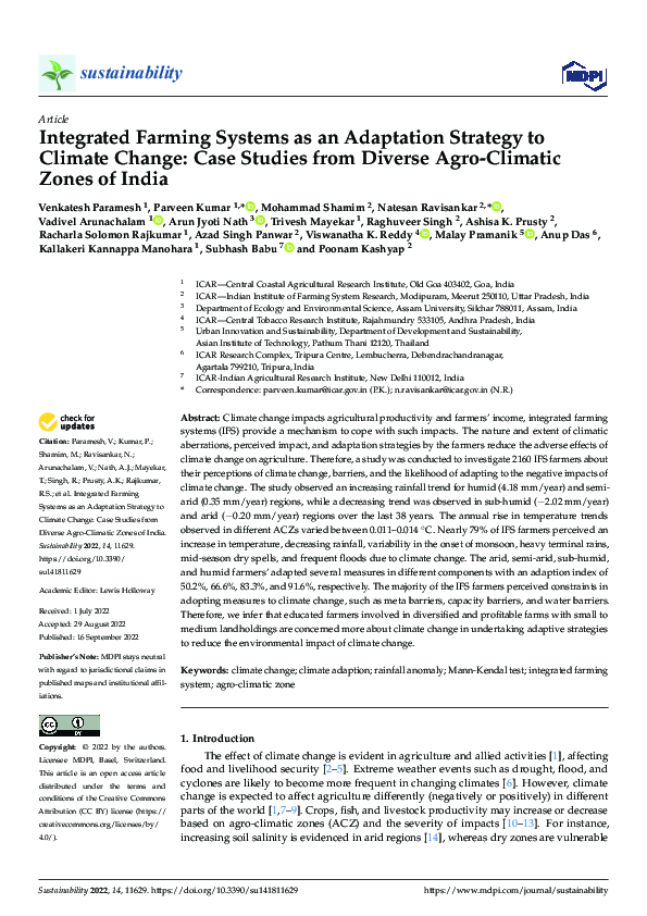 (PDF) Integrated Farming Systems as an Adaptation Strategy to Climate ...