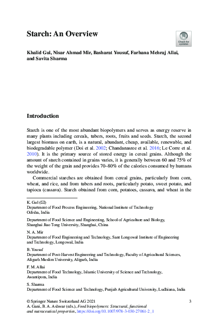(PDF) Starch: An Overview
