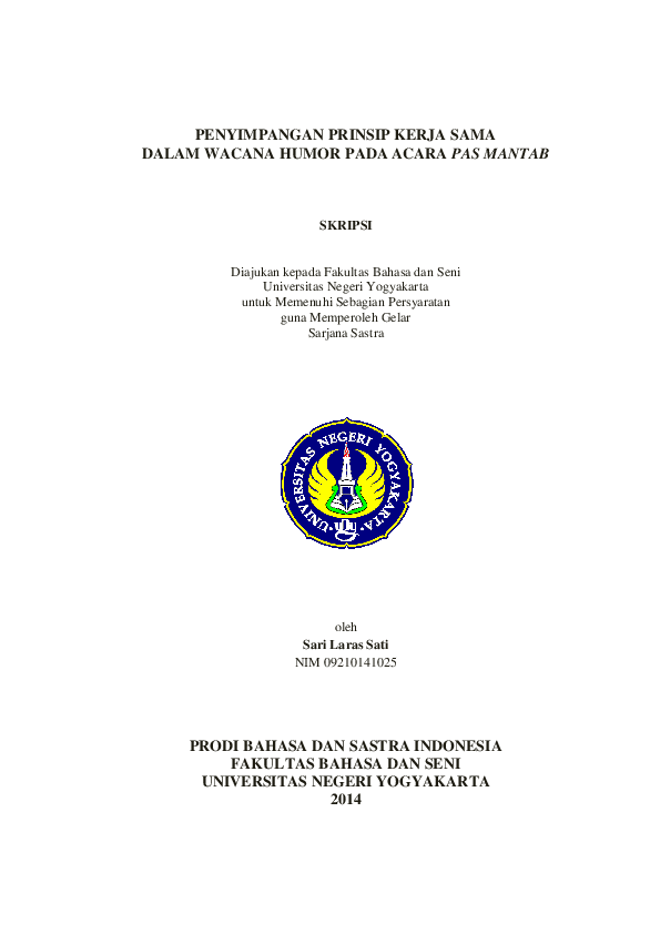 (PDF) Penyimpangan Prinsip Kerja Sama Dalam Wacana Humor Pada Acara Pas ...