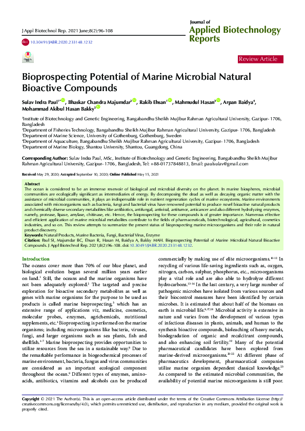 (PDF) Bioprospecting Potential of Marine Microbial Natural Bioactive ...