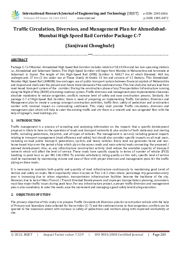 (PDF) Traffic Circulation, Diversion, and Management Plan for Ahmedabad ...