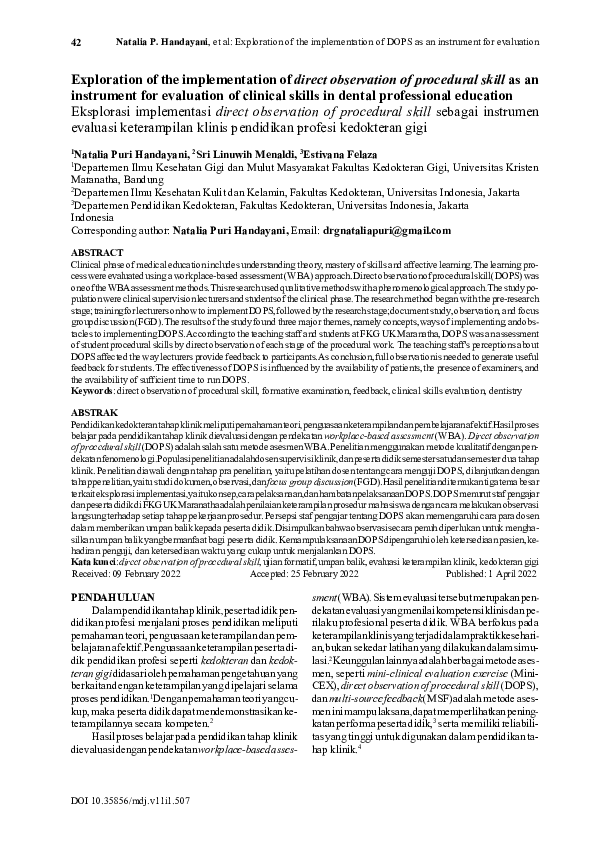 (PDF) Exploration of the implementation of direct observation of procedural skill as an ...