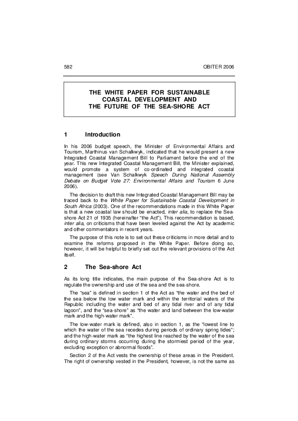 (PDF) The White Paper for Sustainable Coastal Development and the ...